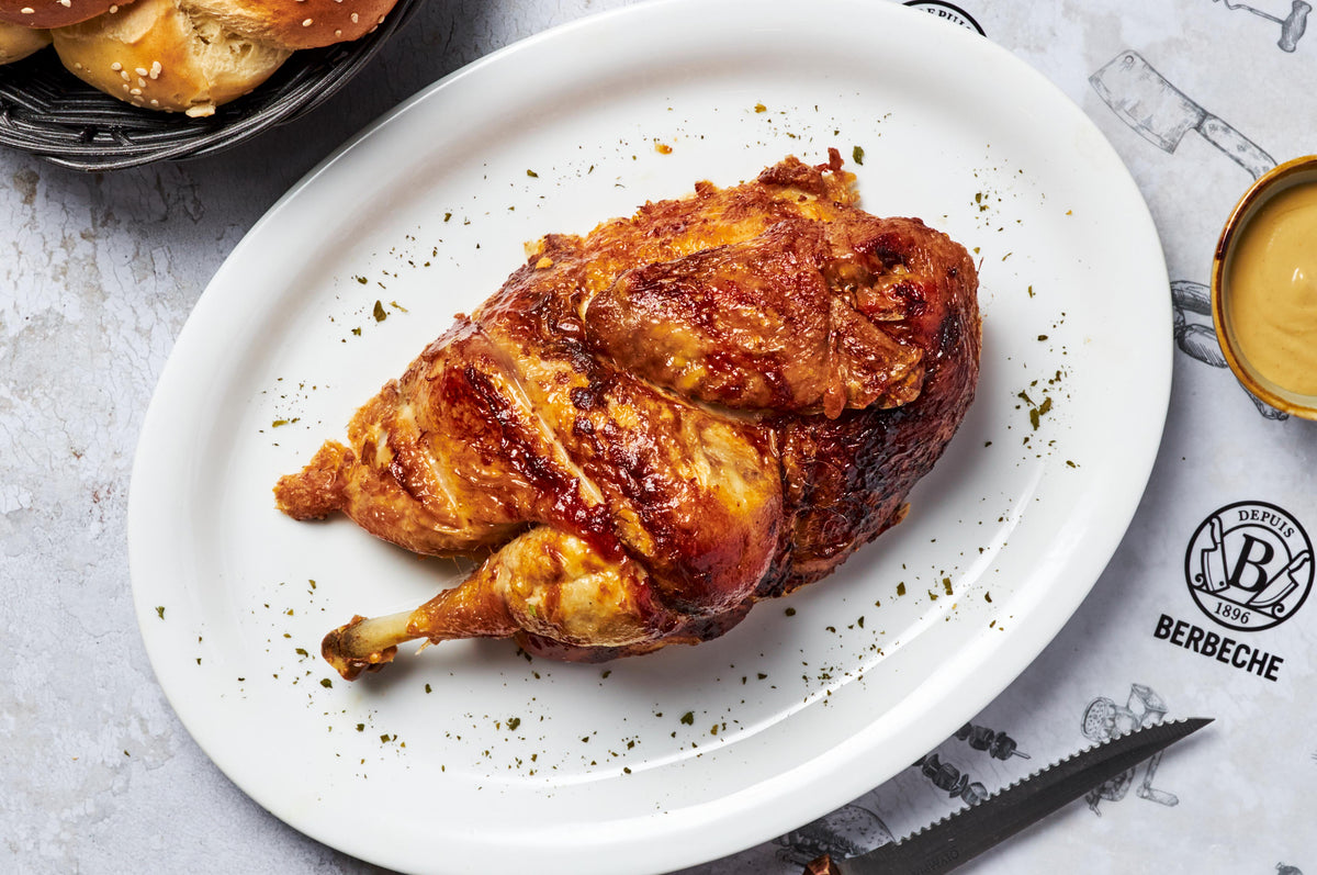 1/2 Poulet Rôti à la Broche Cacher | Boucherie Berbeche 🥩